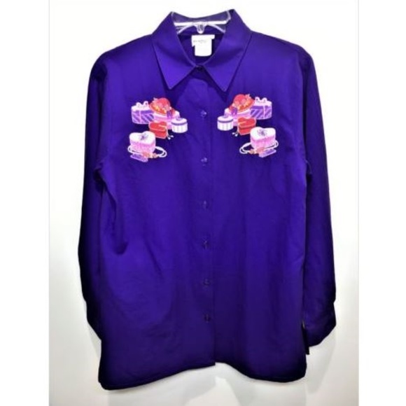 BonWorth | Tops | Bonworth Womans Top Sz Sm Valentines Day Purple Red ...